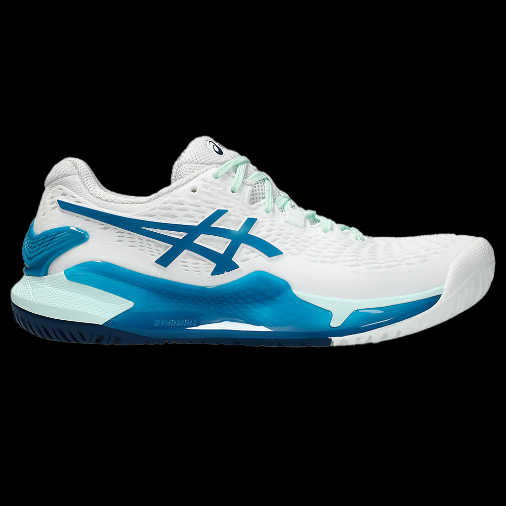 Chaussures ASICS Gel Resolution 9 lady blanc bleu N tennis